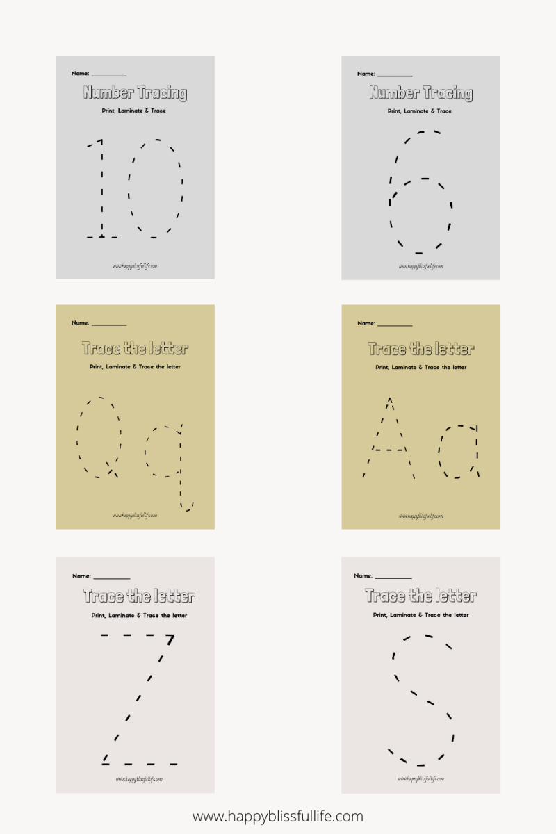 72 Printable Trace the Letter & Number Workbook bundle - Wife to Mom